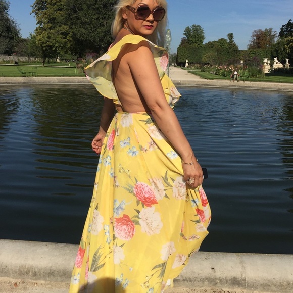 Yumi Kim | Dresses | Yumi Kim Yellow Floral Wrap Gown | Poshmark